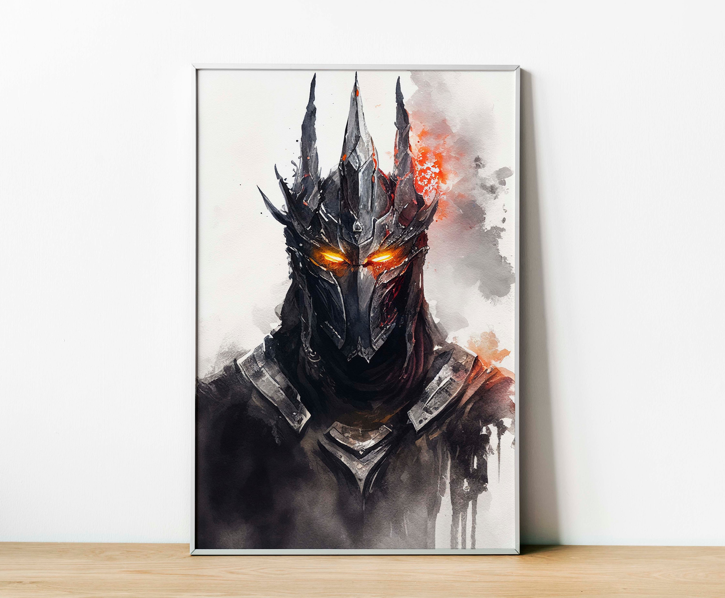 Lord of the Rings Sauron Watercolor Painting, LOTR Sauron Wall Art ...