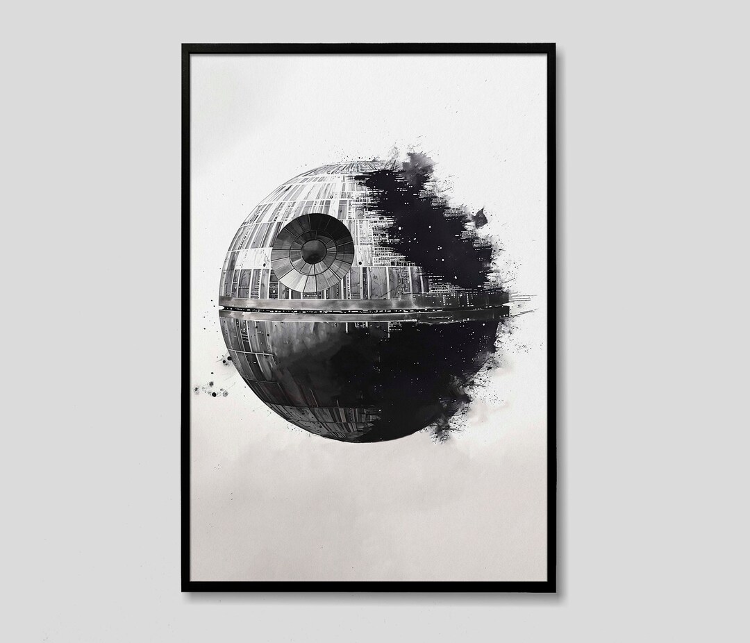 Death Star 2 Star Wars Watercolor Art, Death Star 2 Star Wars Painting ...