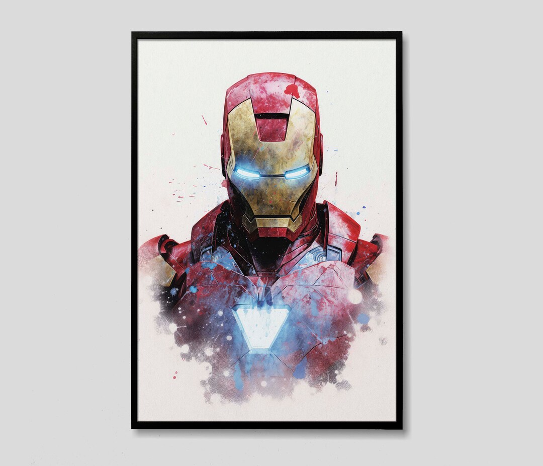 Avengers Iron Man Marvel Watercolor Art Print, Iron Man Marvel Painting ...