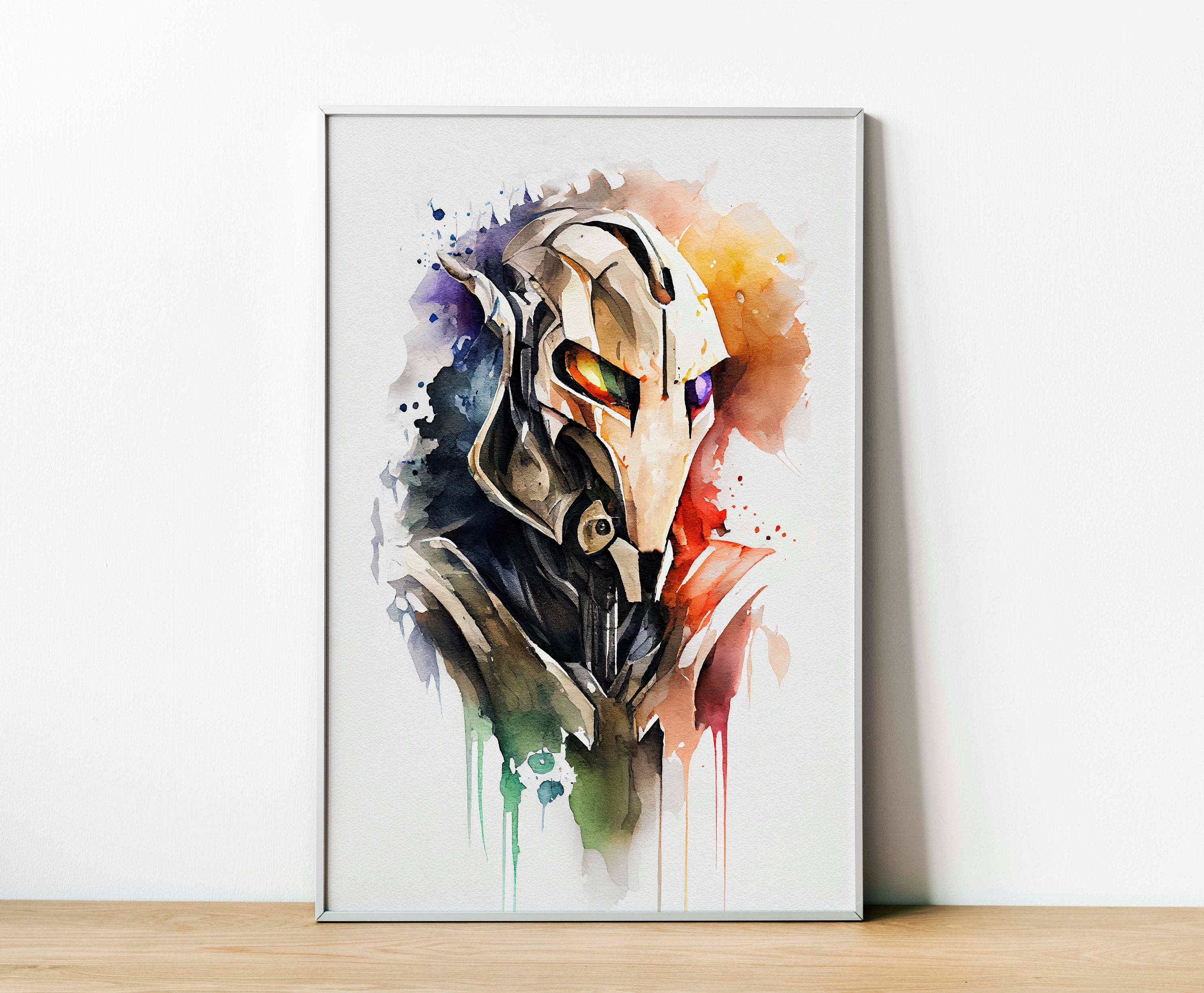 General Grievous Star Wars Watercolor Art Print, General Grievous Star ...