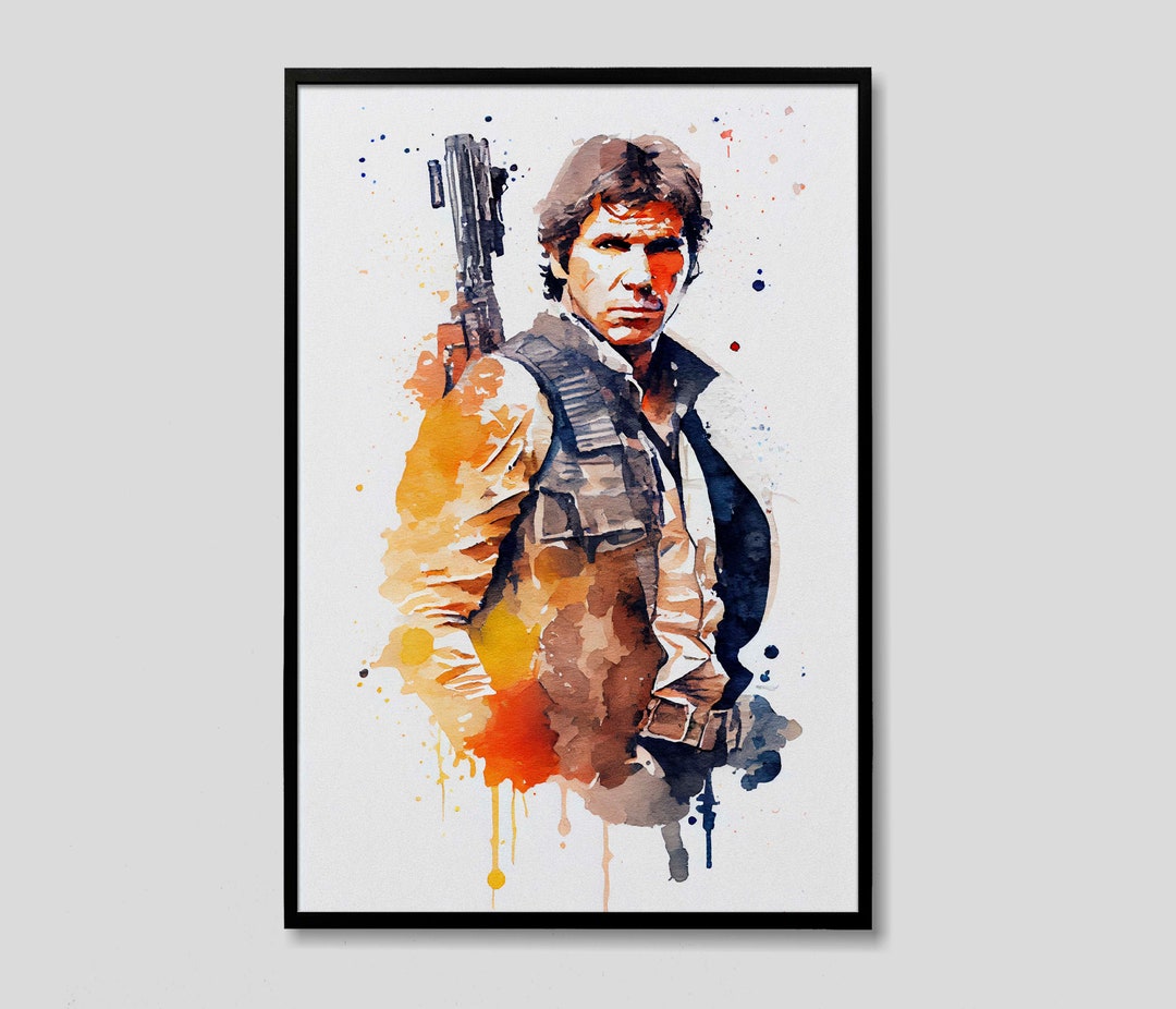 Han Solo Star Wars Watercolor Art Print, Han Solo Star Wars Painting ...