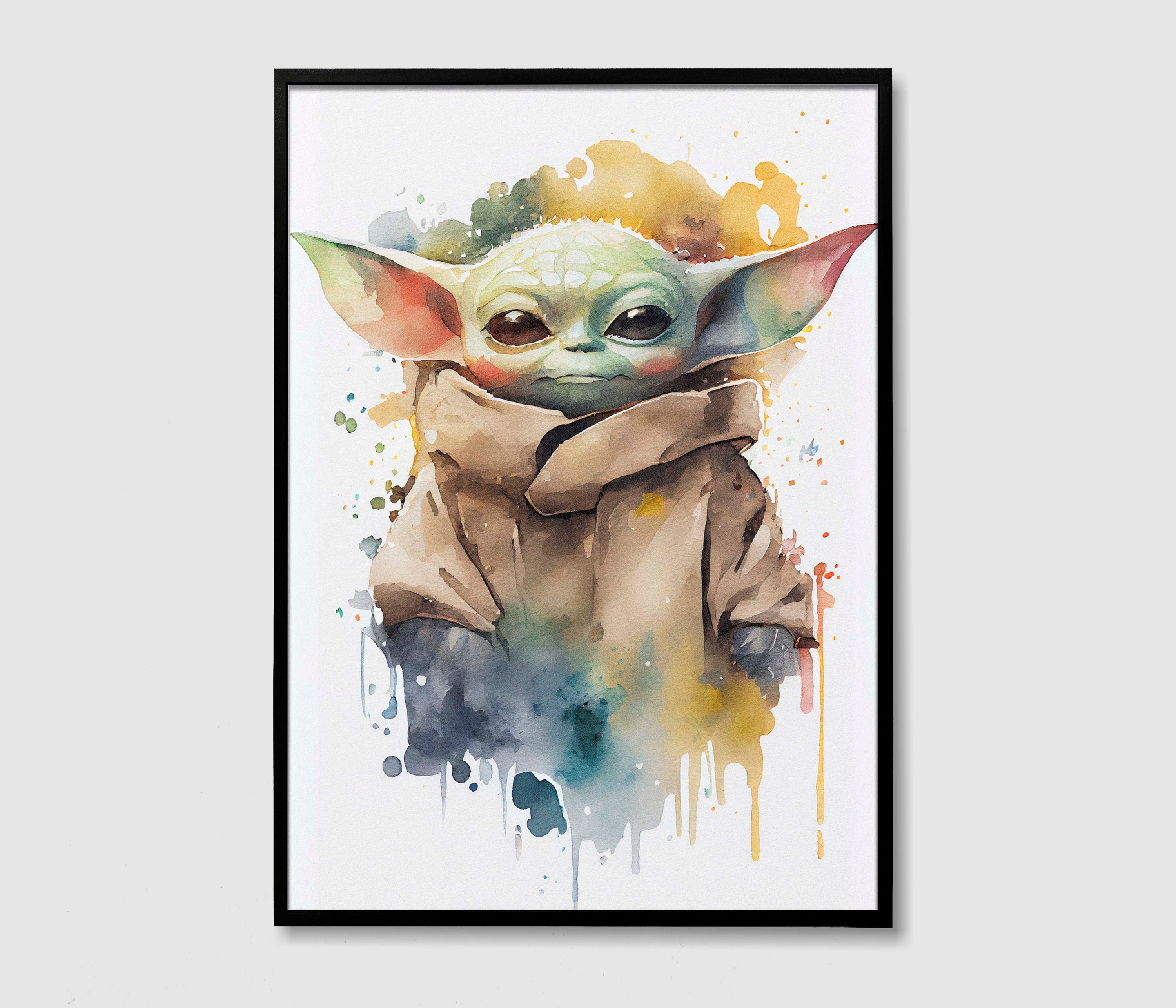 Grogu baby Yoda Star Wars Watercolor Art Print, Grogu yoda Star Wars ...