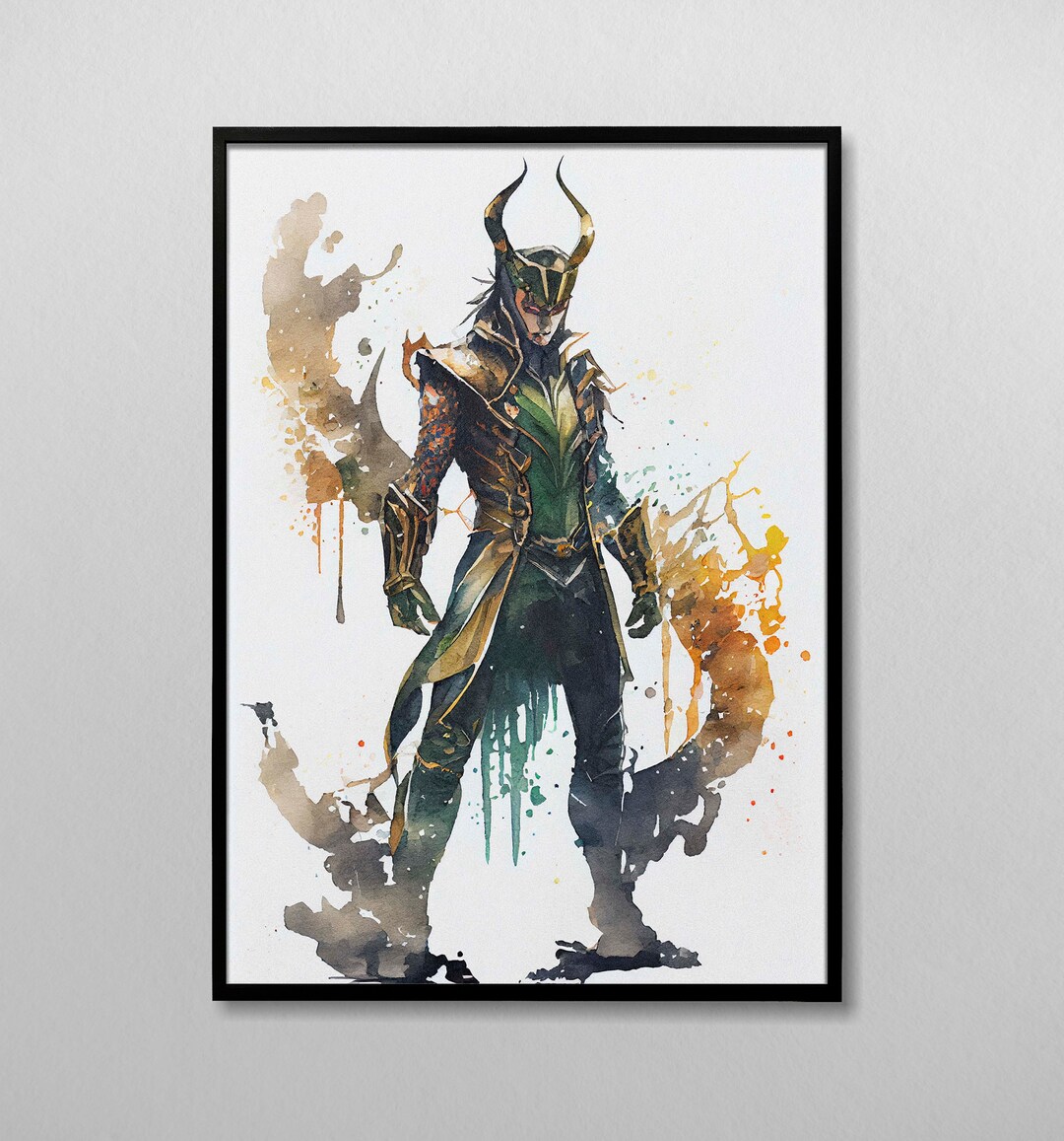 Avengers Loki Marvel Watercolor Art Print Loki Avengers - Etsy