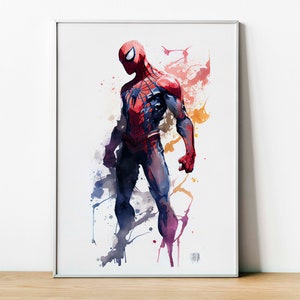 Avengers Spider-man Marvel Watercolor Art Print, Spider-man Avengers ...