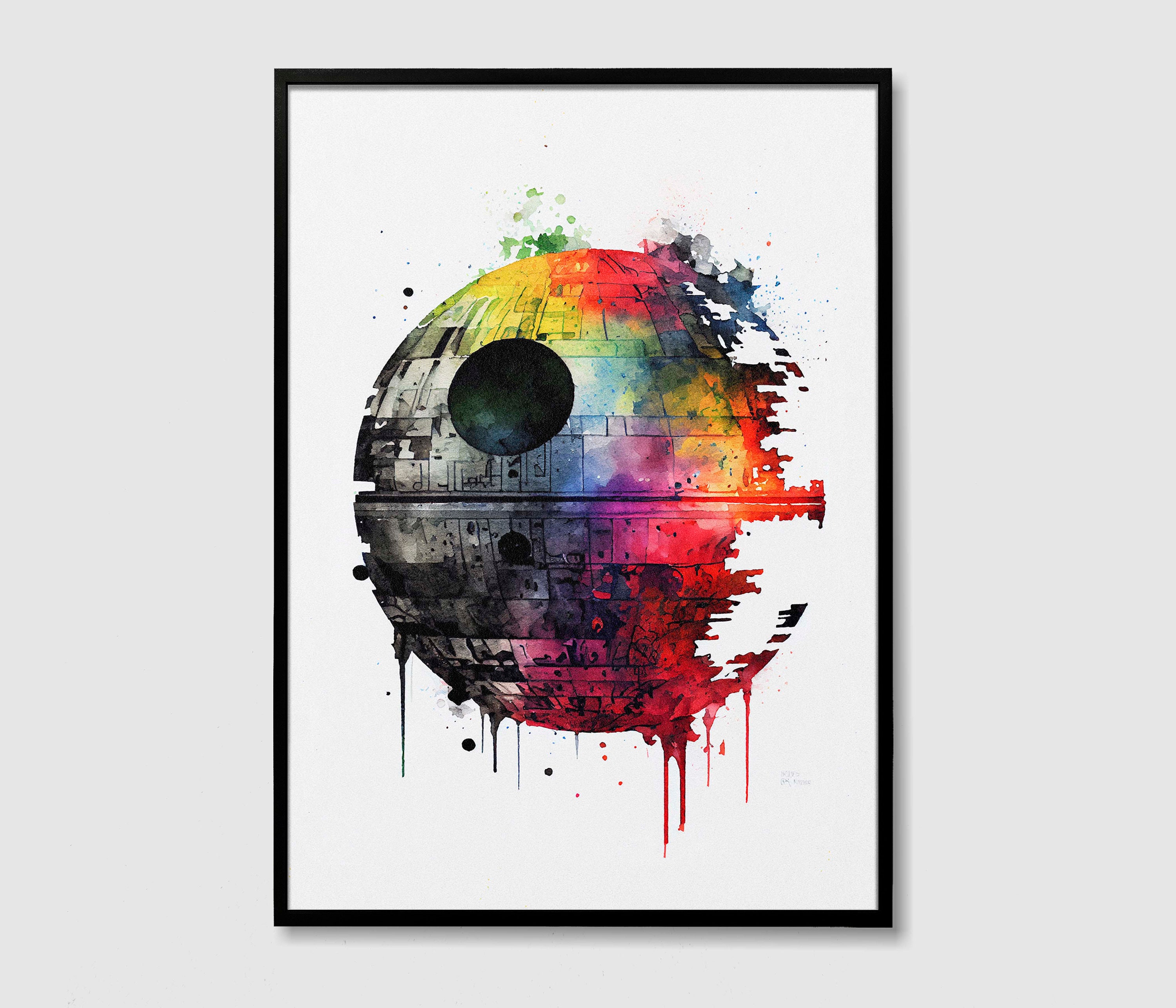 Death Star 2 Star Wars Watercolor Art Print, Death Star 2 Star Wars ...