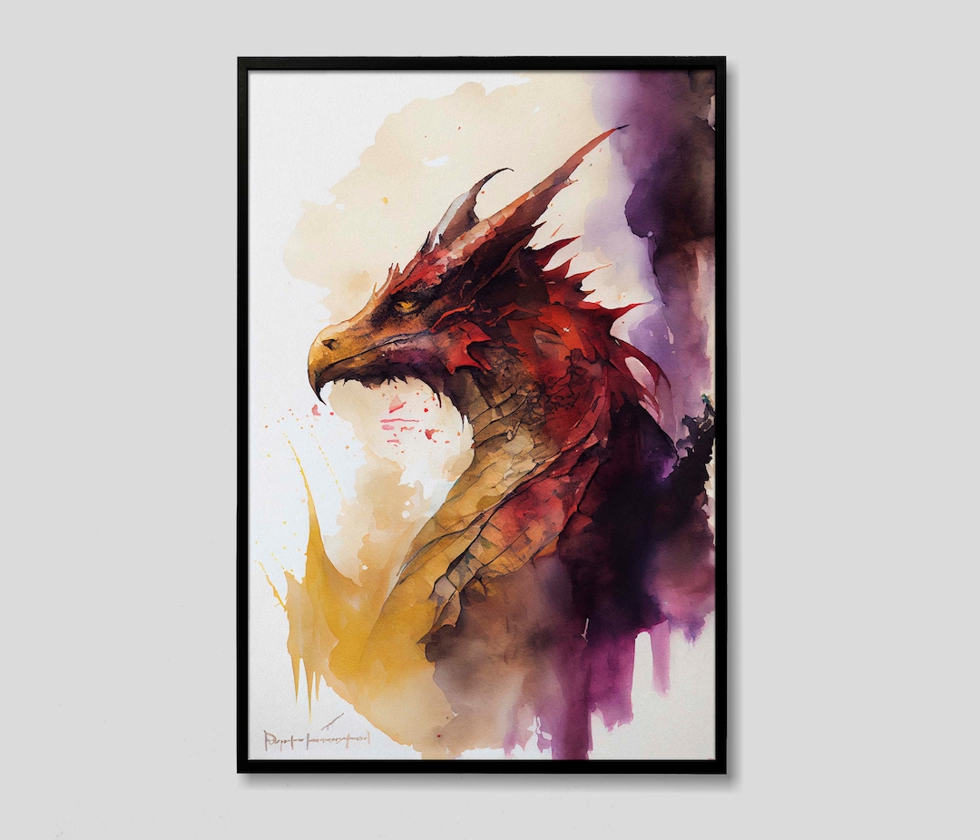 King of Monsters Rodan Watercolor Painting, Rodan Poster, Rodan Oil ...