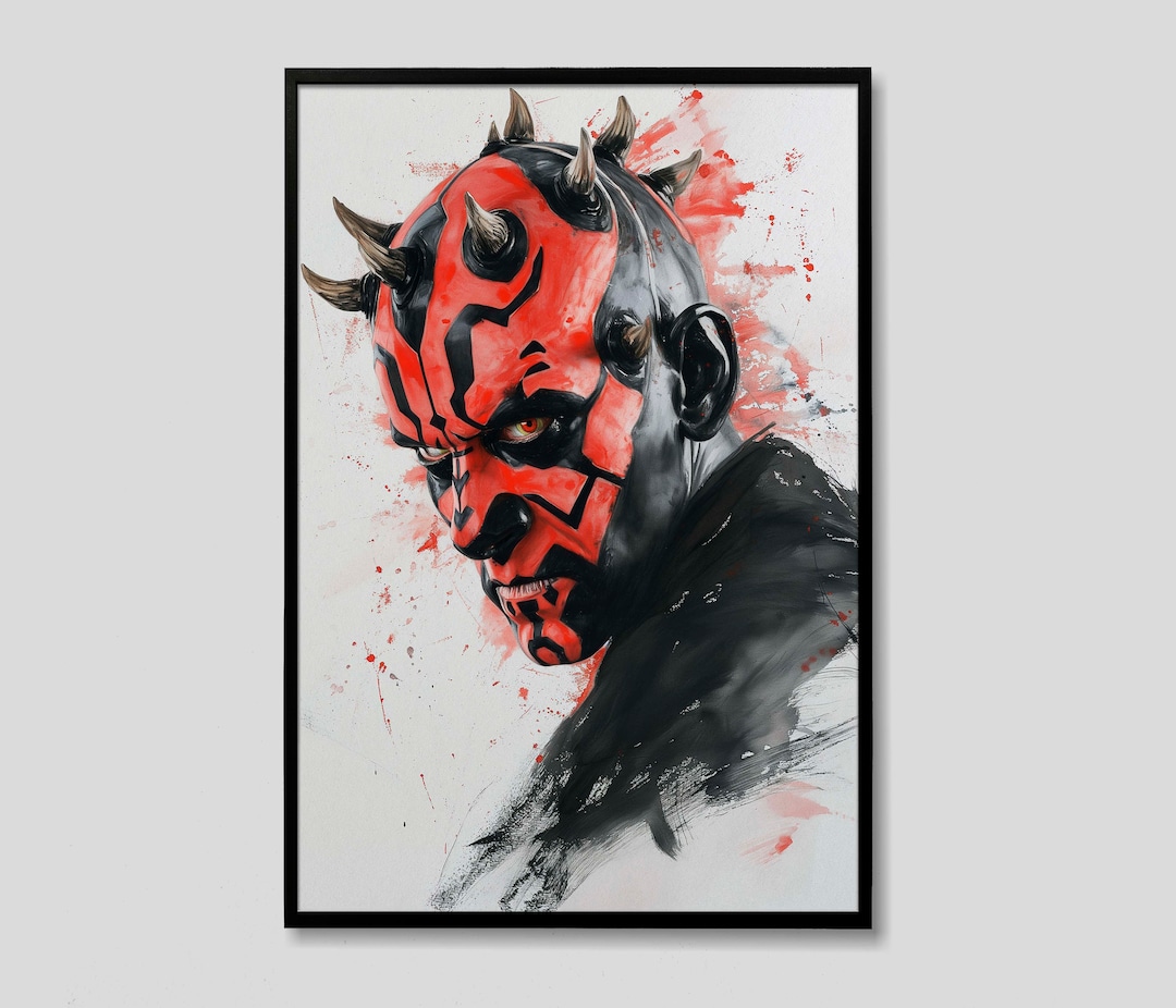 Sith Lord Darth Maul Star Wars Watercolor Painting, Darth Maul Star ...