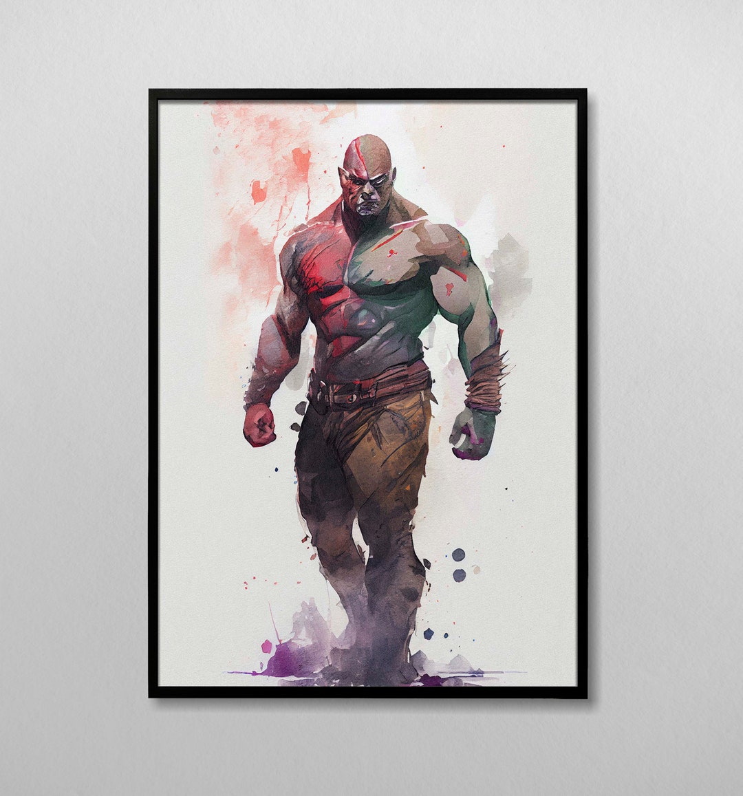 Drax Marvel Watercolor Art Print Drax Marvel Painting Wall - Etsy