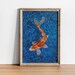Vintage Koi Fish Watercolor Painting: Japanese Landscape Art (digital ...