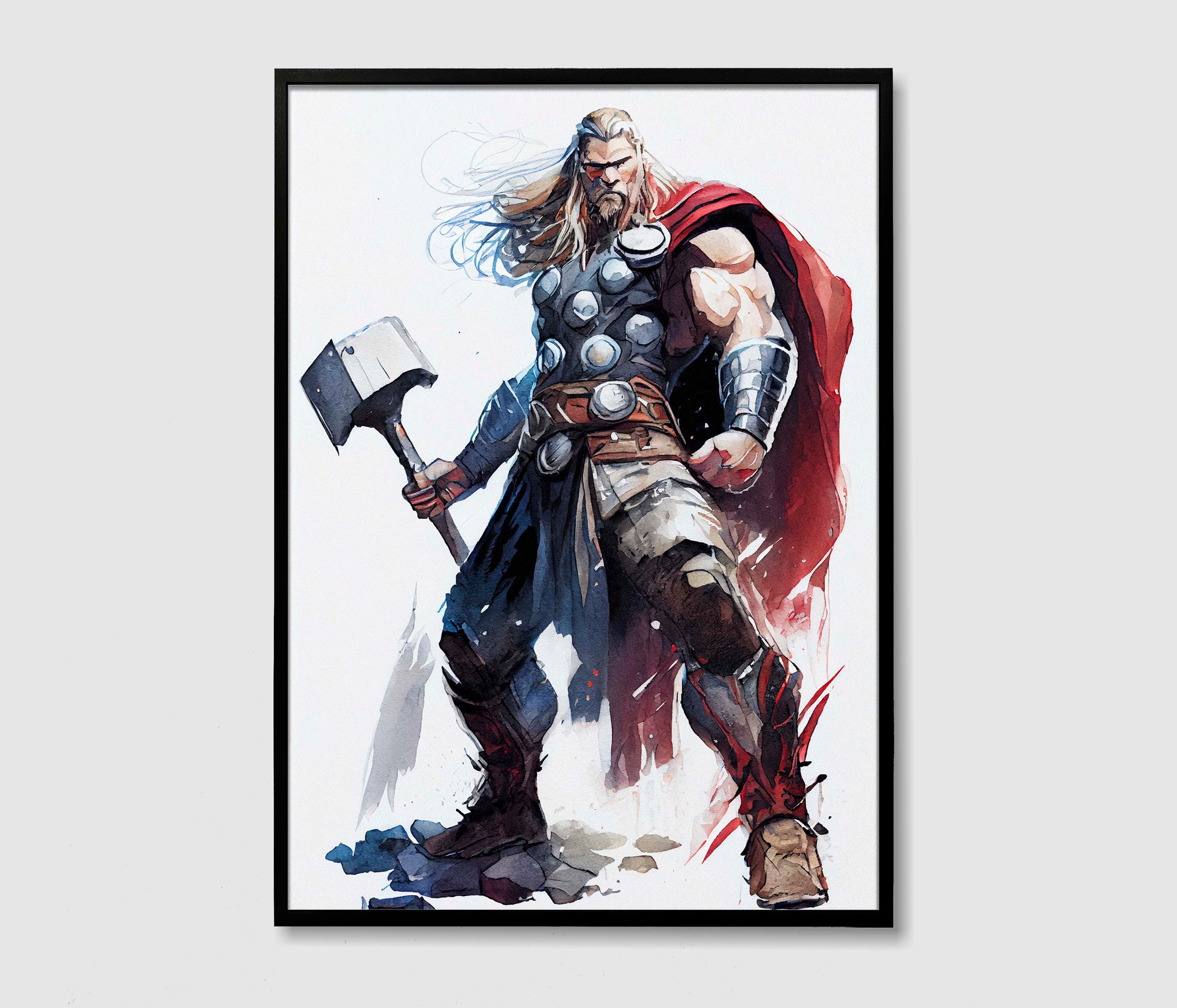 Avengers Thor Odinson Marvel Watercolor Art Print Thor - Etsy