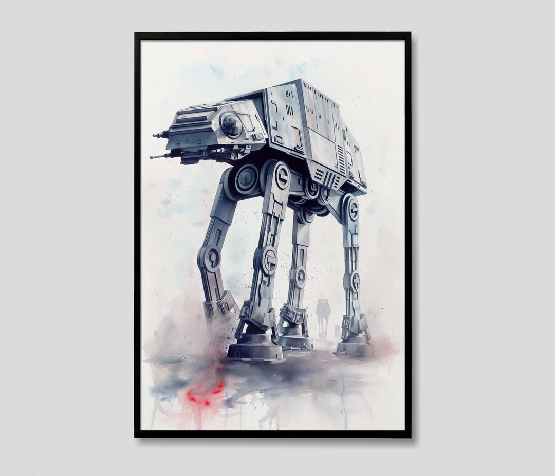 ATAT Walker Star Wars Watercolor Art Print, AT-AT Walker Star Wars ...