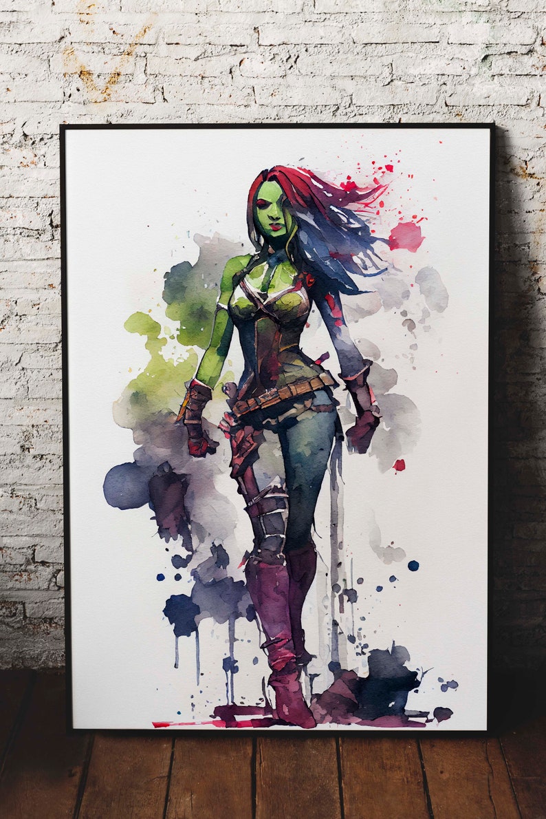 Gamora Marvel Watercolor Art Print Gamora Marvel Painting - Etsy