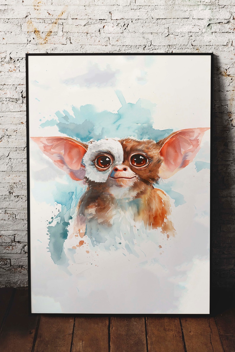Gizmo From Gremlins Tv Show Watercolor Art Print, Gremlins Gizmo ...
