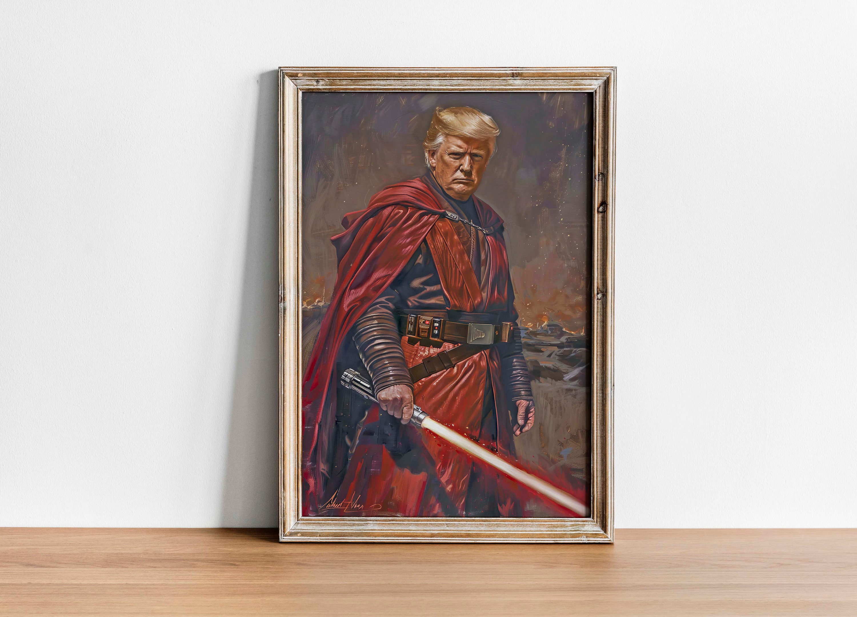 Donald Trump Star Wars Watercolor Painting, Donald Trump Jedi Star Wars ...