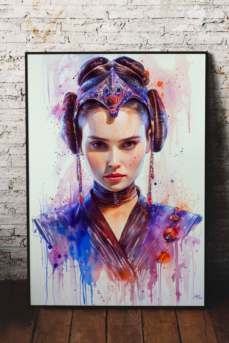 Queen Padme Amidala Star Wars Watercolor Painting, Padme Amidala Star ...