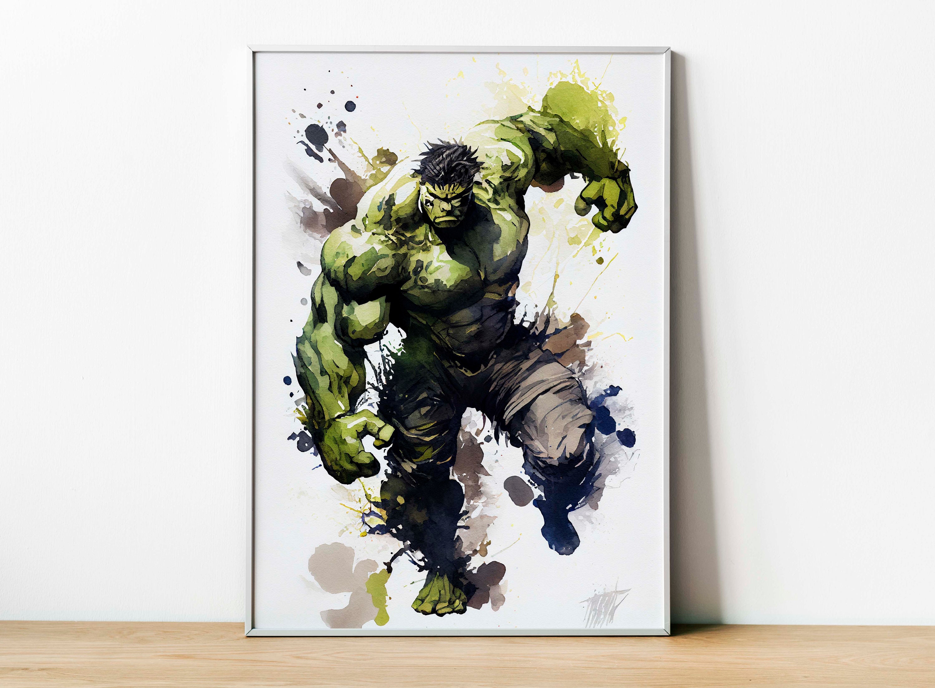 Incredible Hulk Avengers Watercolor Art Print, Incredible Hulk Painting ...
