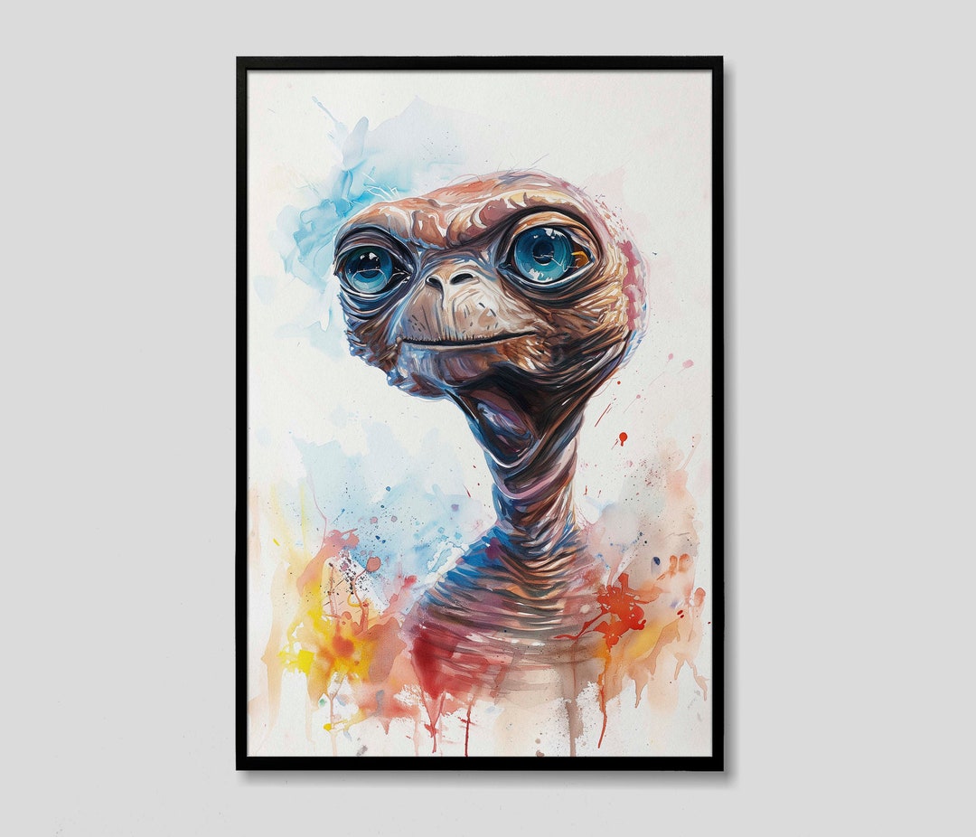 E.T. the Extra Terrestrial Watercolor Art Print, E.T. the Extra ...