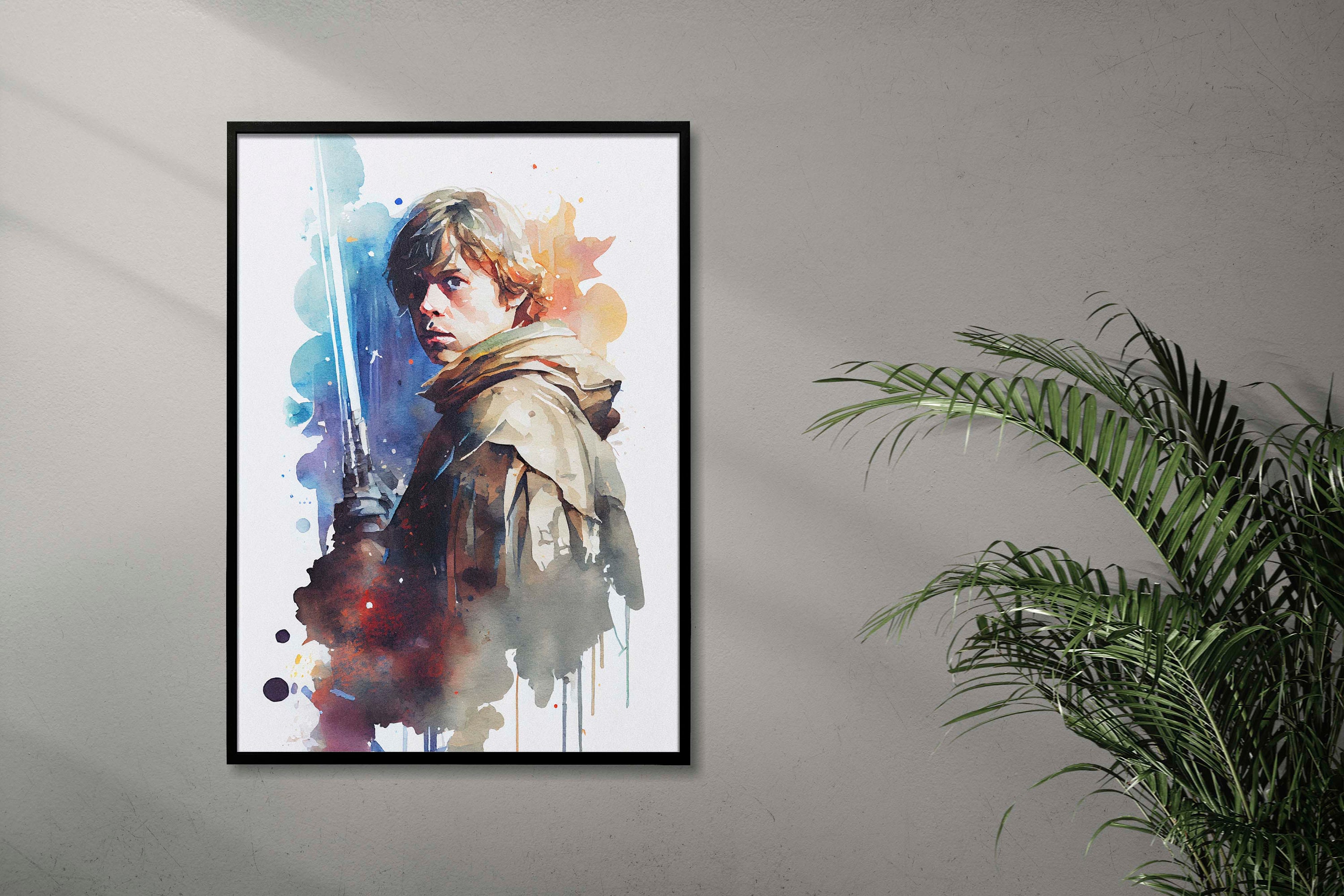 Luke Skywalker Jedi Star Wars Watercolor Art Print, Luke Skywalker Star ...