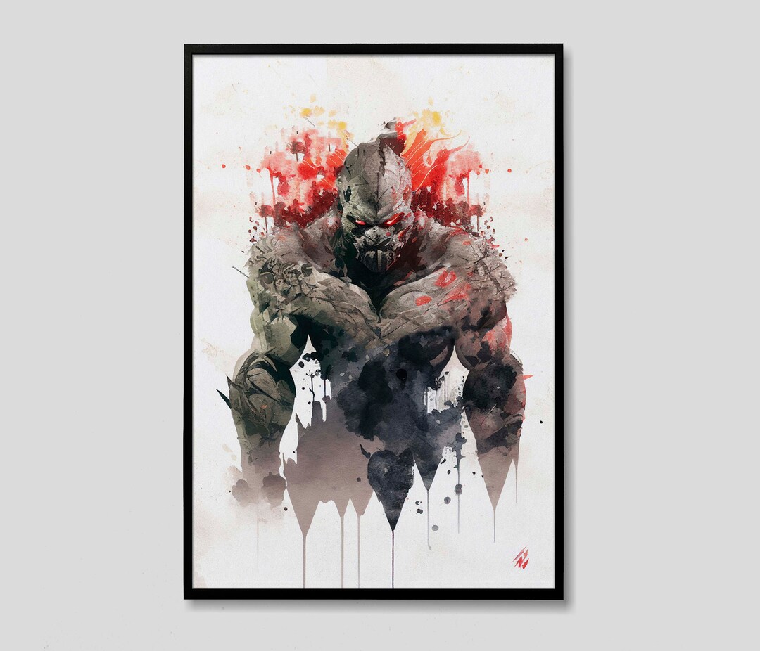DC Doomsday Watercolor Painting, DC Comics Doomsday Wall Art Poster ...