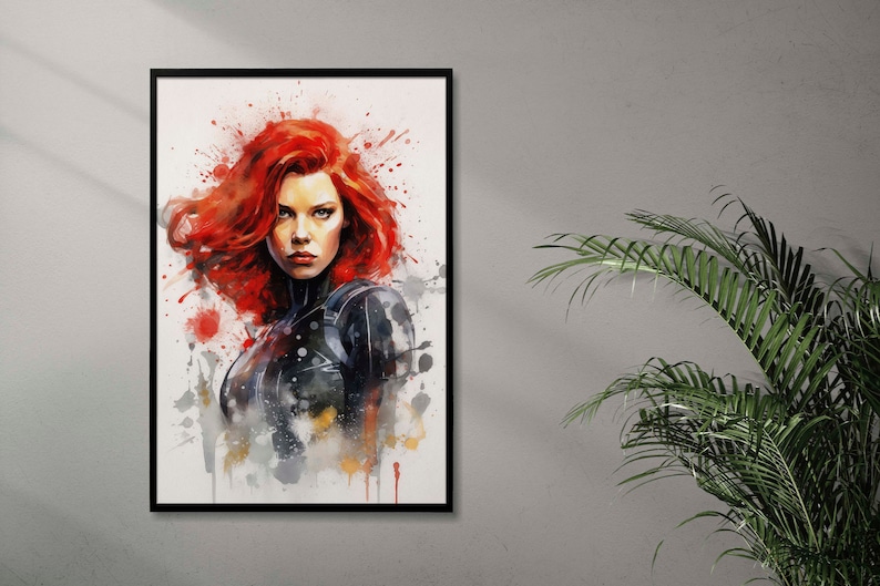 Black Widow Avengers Watercolor Art Print Black Widow - Etsy
