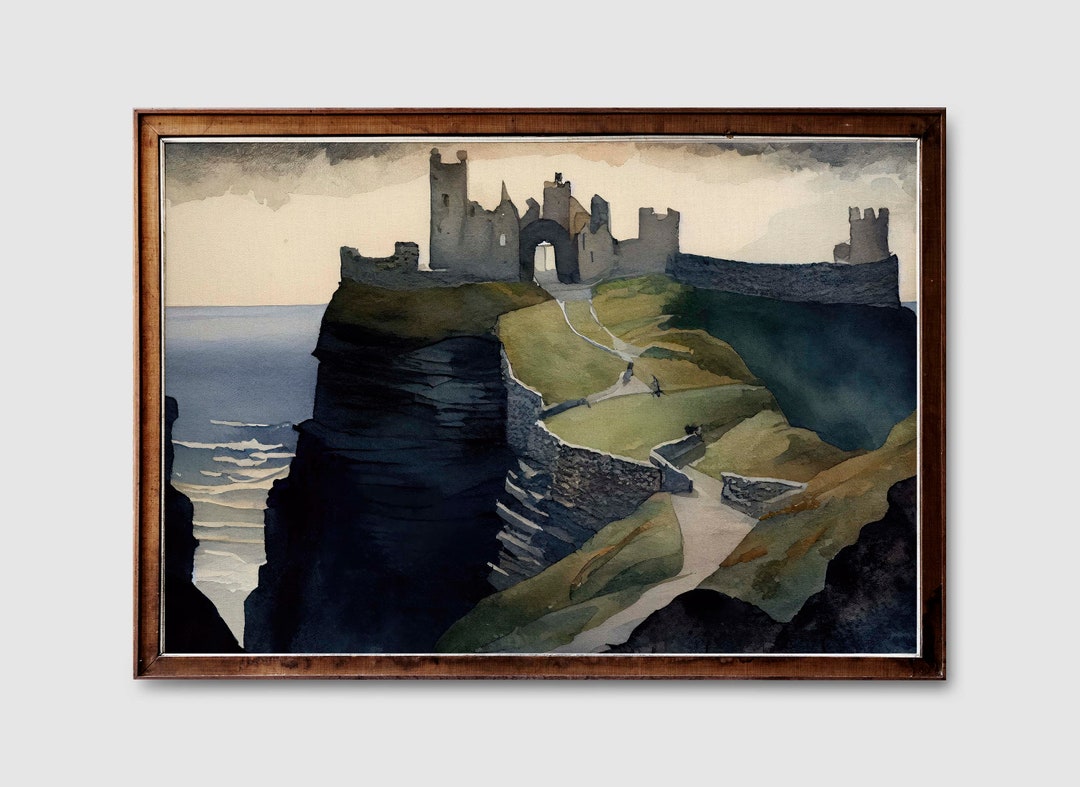 Vintage Painting Tintagel Castle United Kingdom Tintagel - Etsy