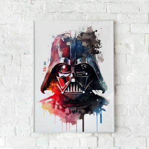 Darth Vader Star Wars Watercolor Art Print, Darth Vader Star Wars ...