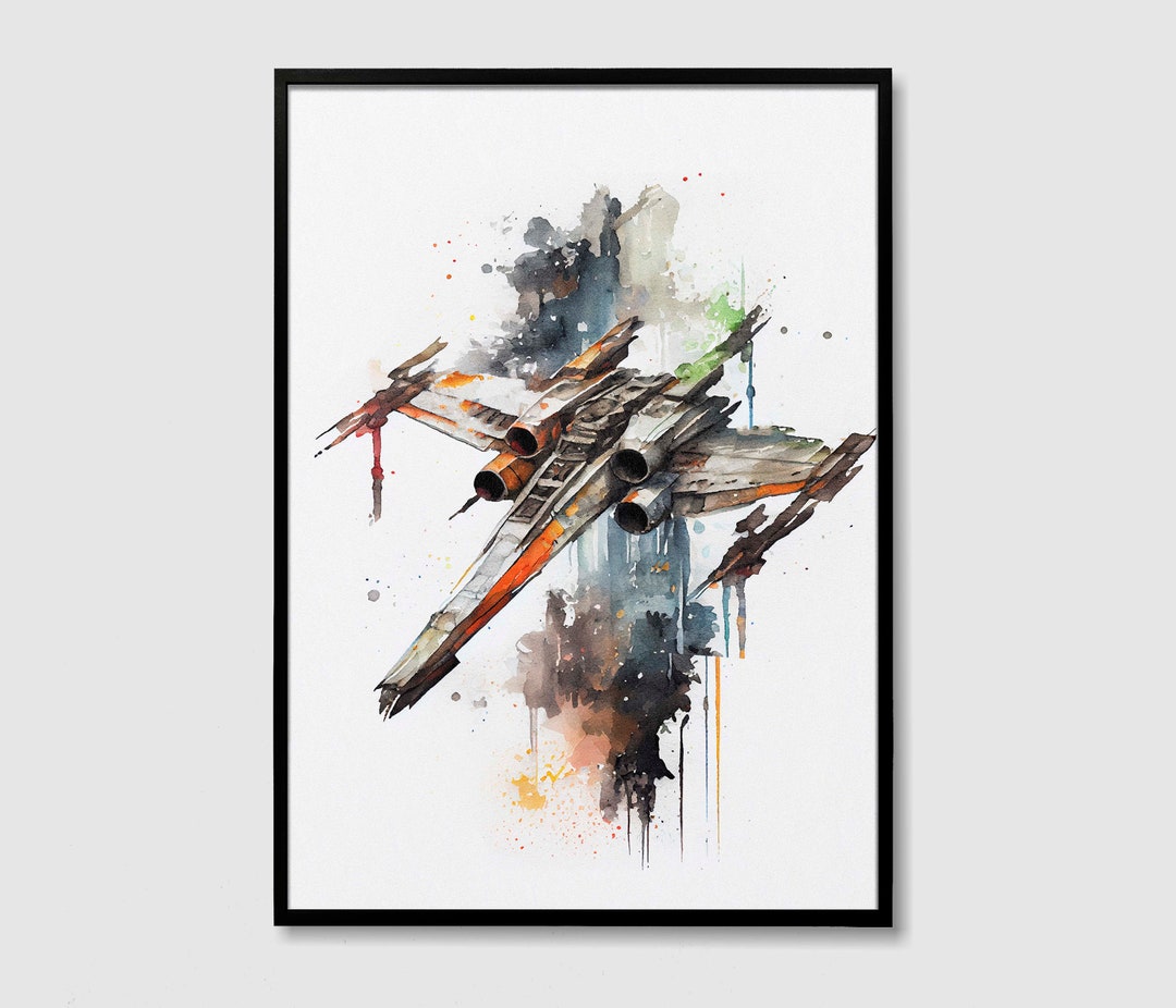 Xwing X-wing Star Wars Watercolor Art Print, Xwing Star Wars Painting ...