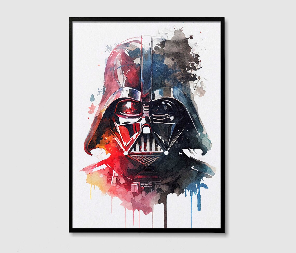 Darth Vader Star Wars Watercolor Art Print, Darth Vader Star Wars ...