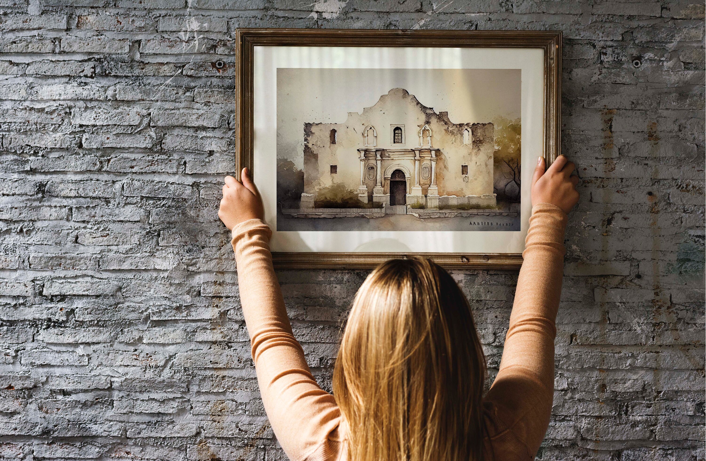 Vintage Painting the Alamo in San Antonio Texas, the Alamo Painting ...