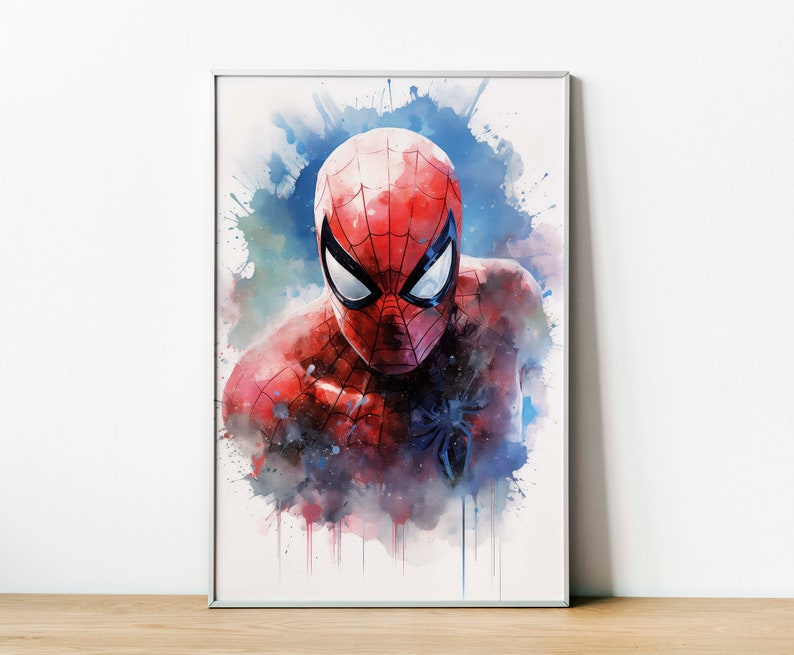 Avengers Spider-man Marvel Watercolor Art Print Spider-man - Etsy