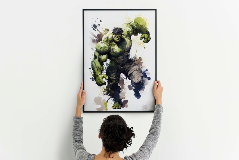 Incredible Hulk Avengers Watercolor Art Print, Incredible Hulk Painting ...