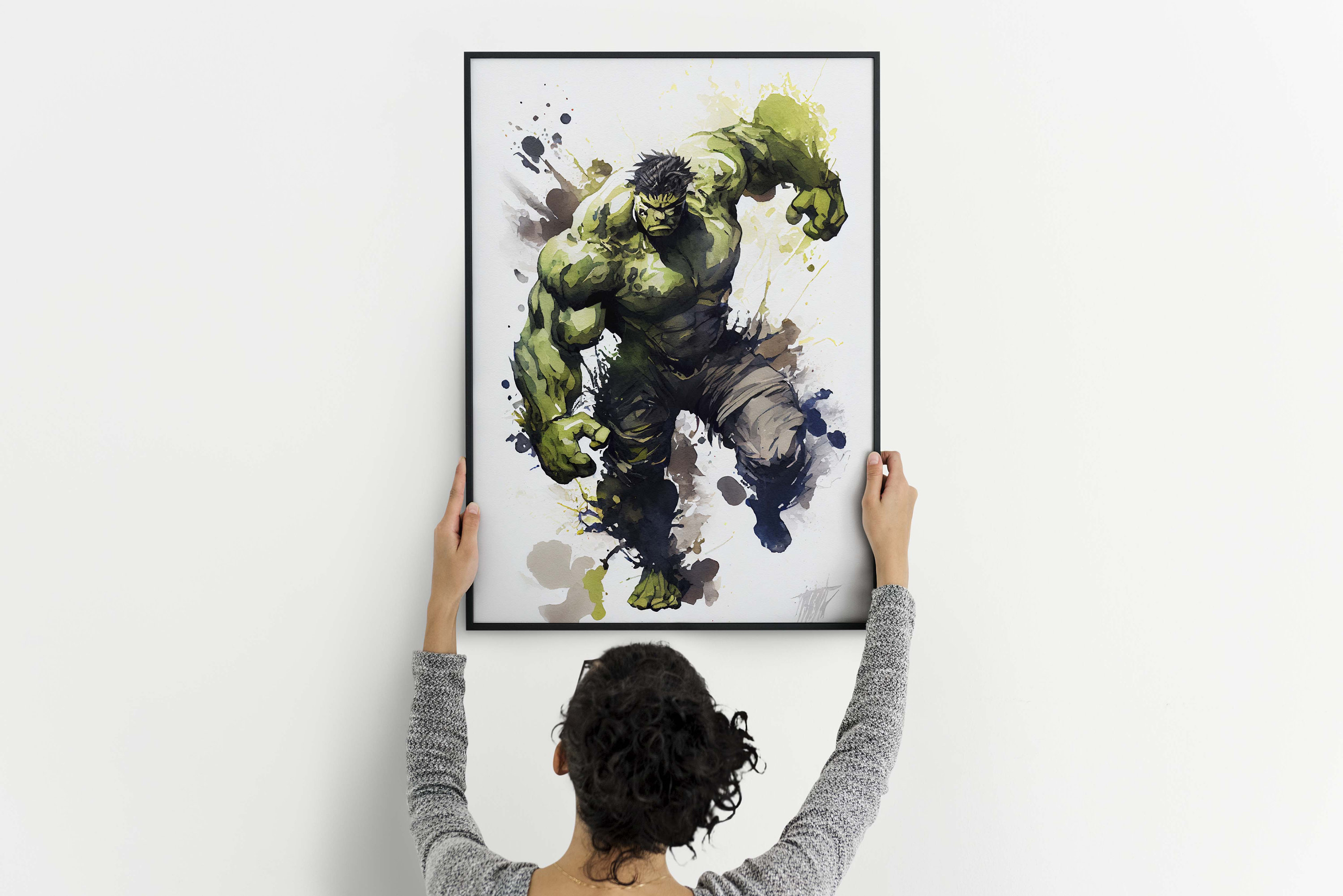Incredible Hulk Avengers Watercolor Art Print, Incredible Hulk Painting ...
