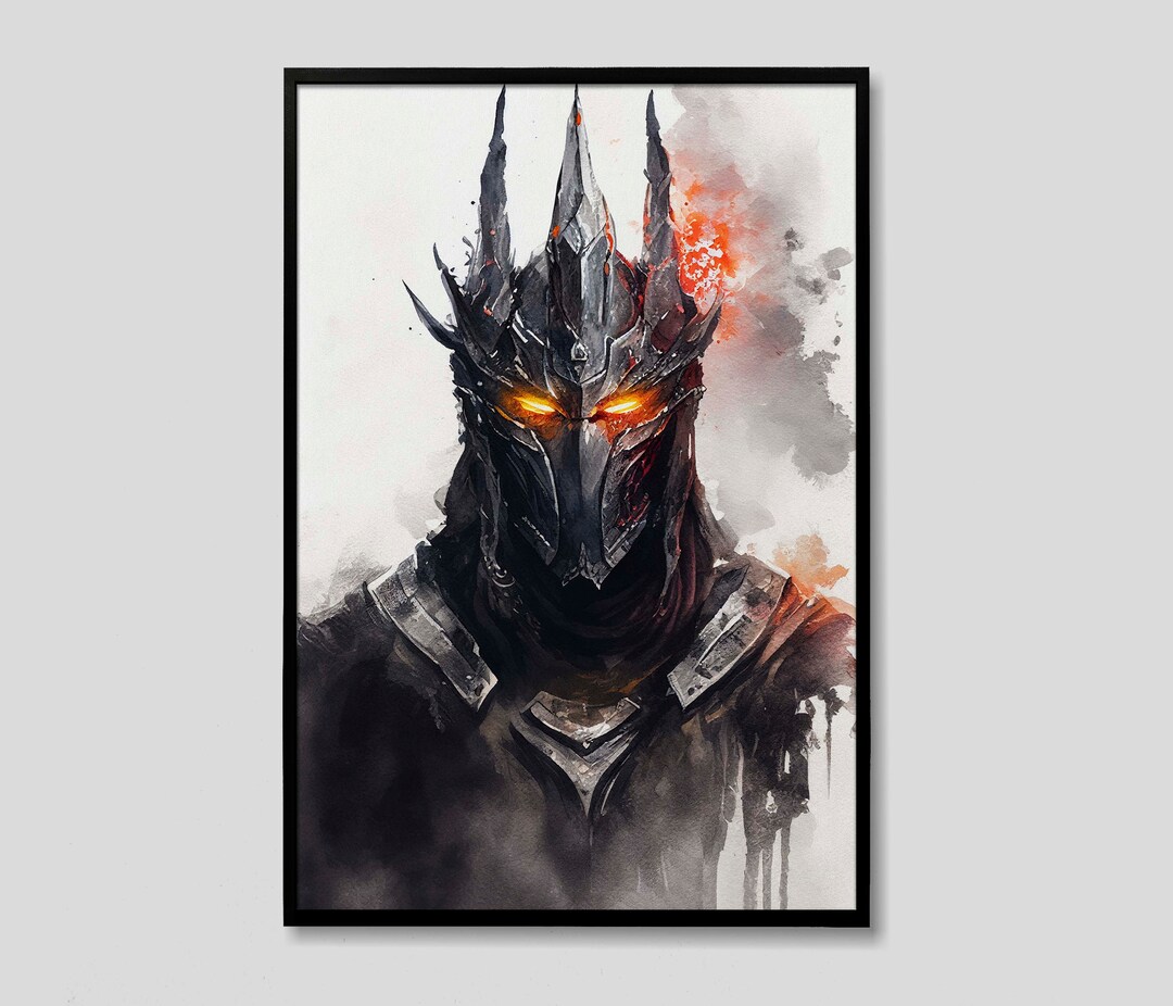 Lord of the Rings Sauron Watercolor Painting, LOTR Sauron Wall Art ...