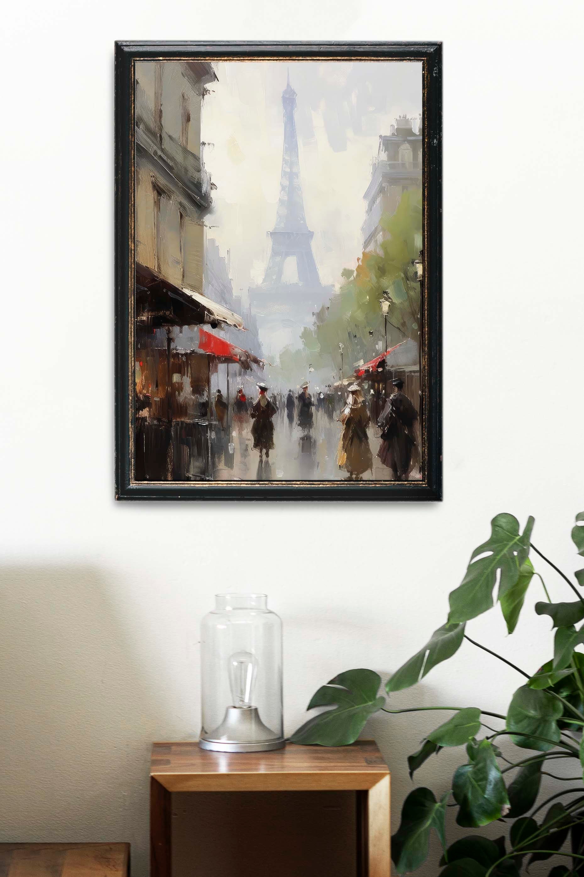 Vintage Paris Painting, Paris Water Color Painting, Eifel Tower Oil ...
