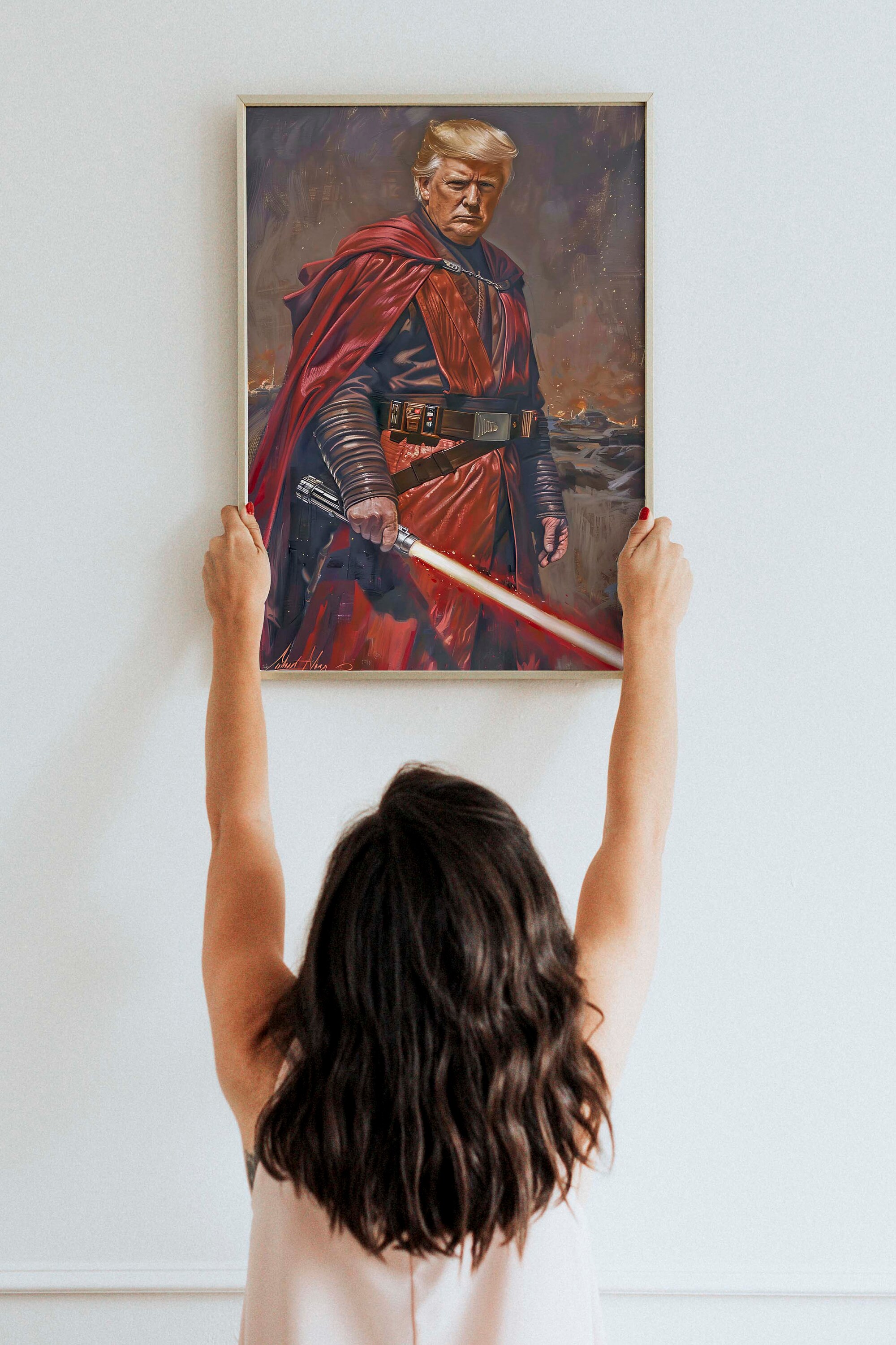 Donald Trump Star Wars Watercolor Painting, Donald Trump Jedi Star Wars ...