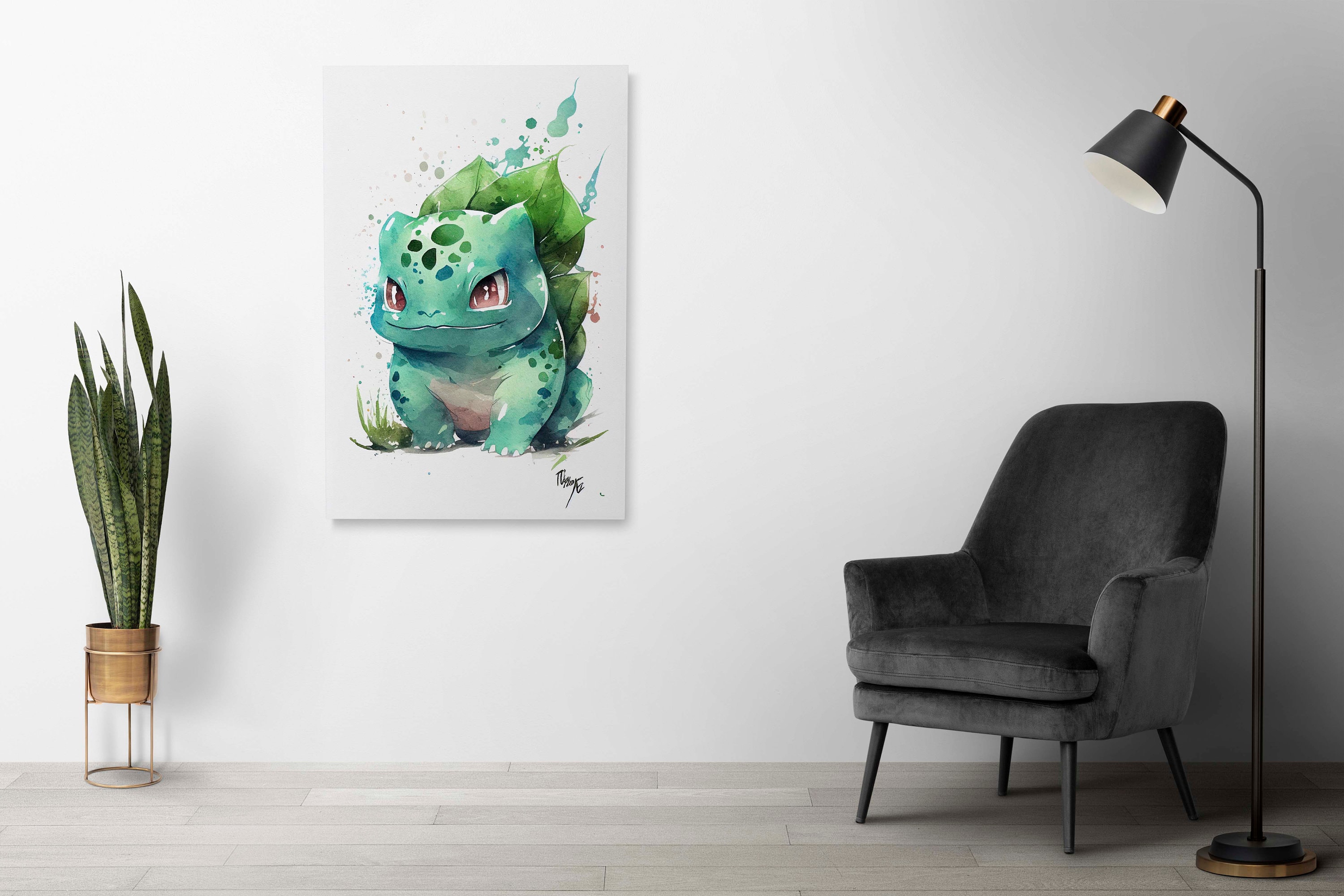 Bulbasaur Pokémon Watercolor Art Print, Bulbasaur Pokémon Painting Wall ...