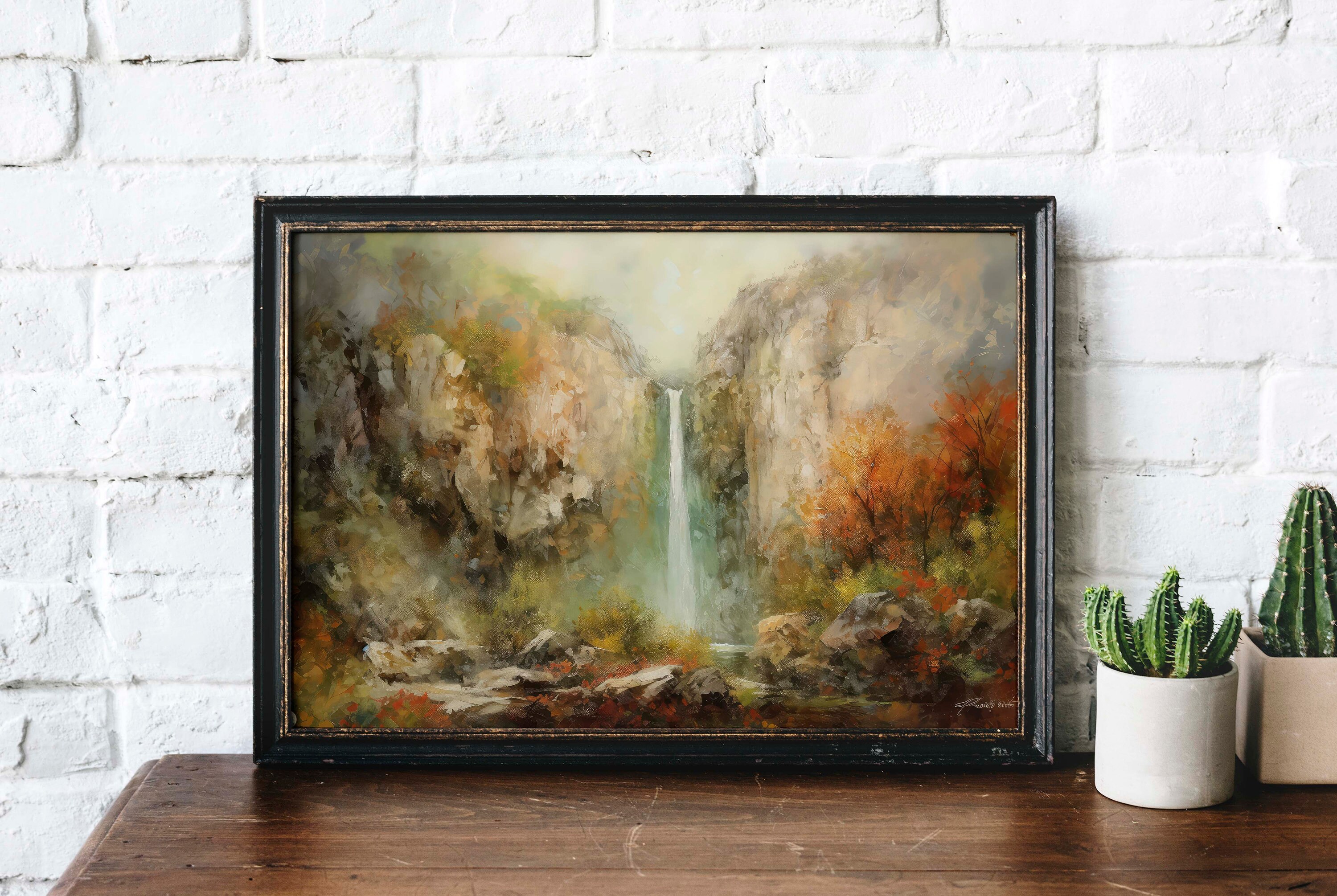 Landscape Painting of Summer, Summertime Painting, Vintage Water Color ...