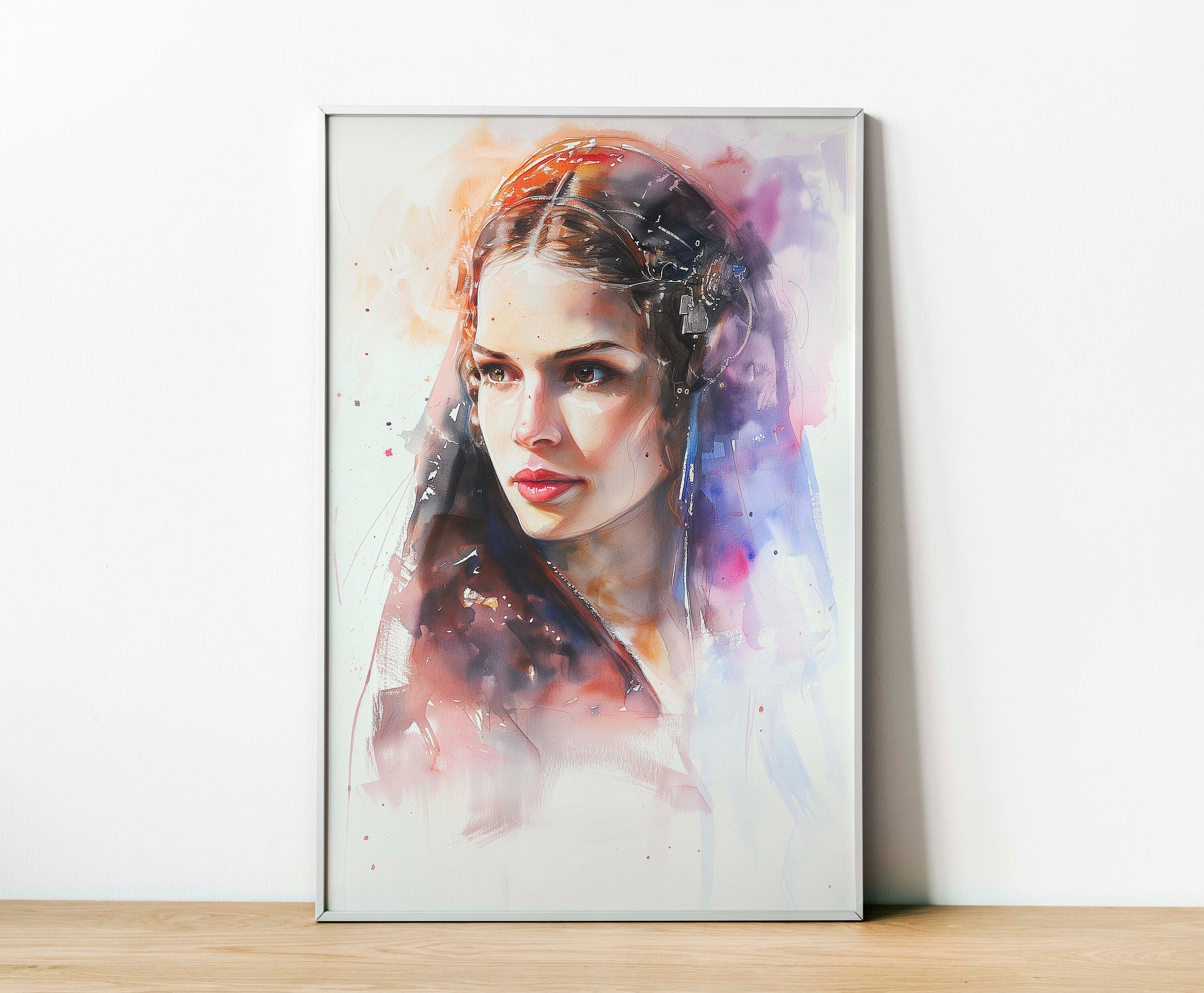 Queen Padme Amidala Star Wars Watercolor Painting, Padme Amidala Star ...