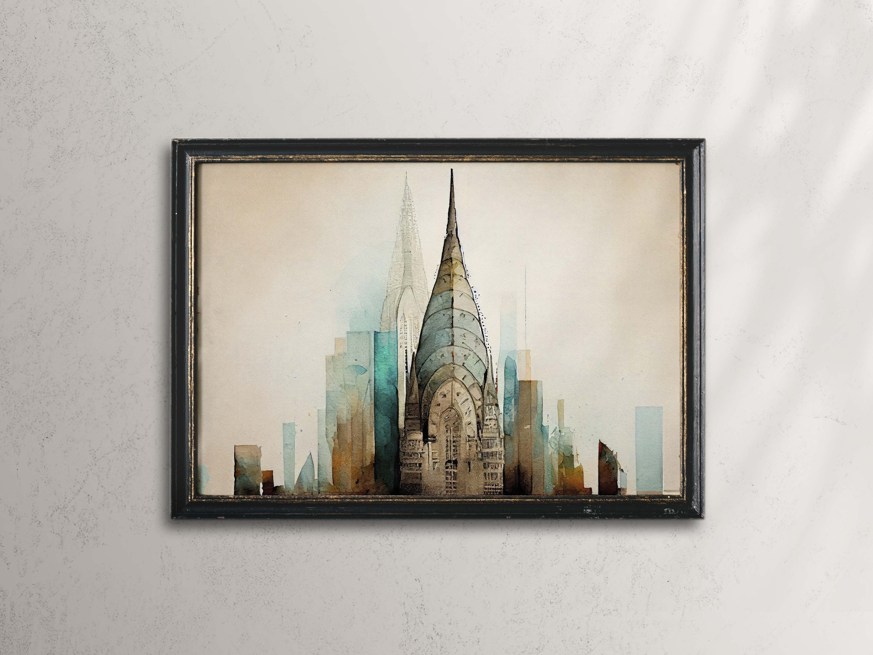 Vintage NY Painting of Chrysler Building, Chrysler Building Painting ...