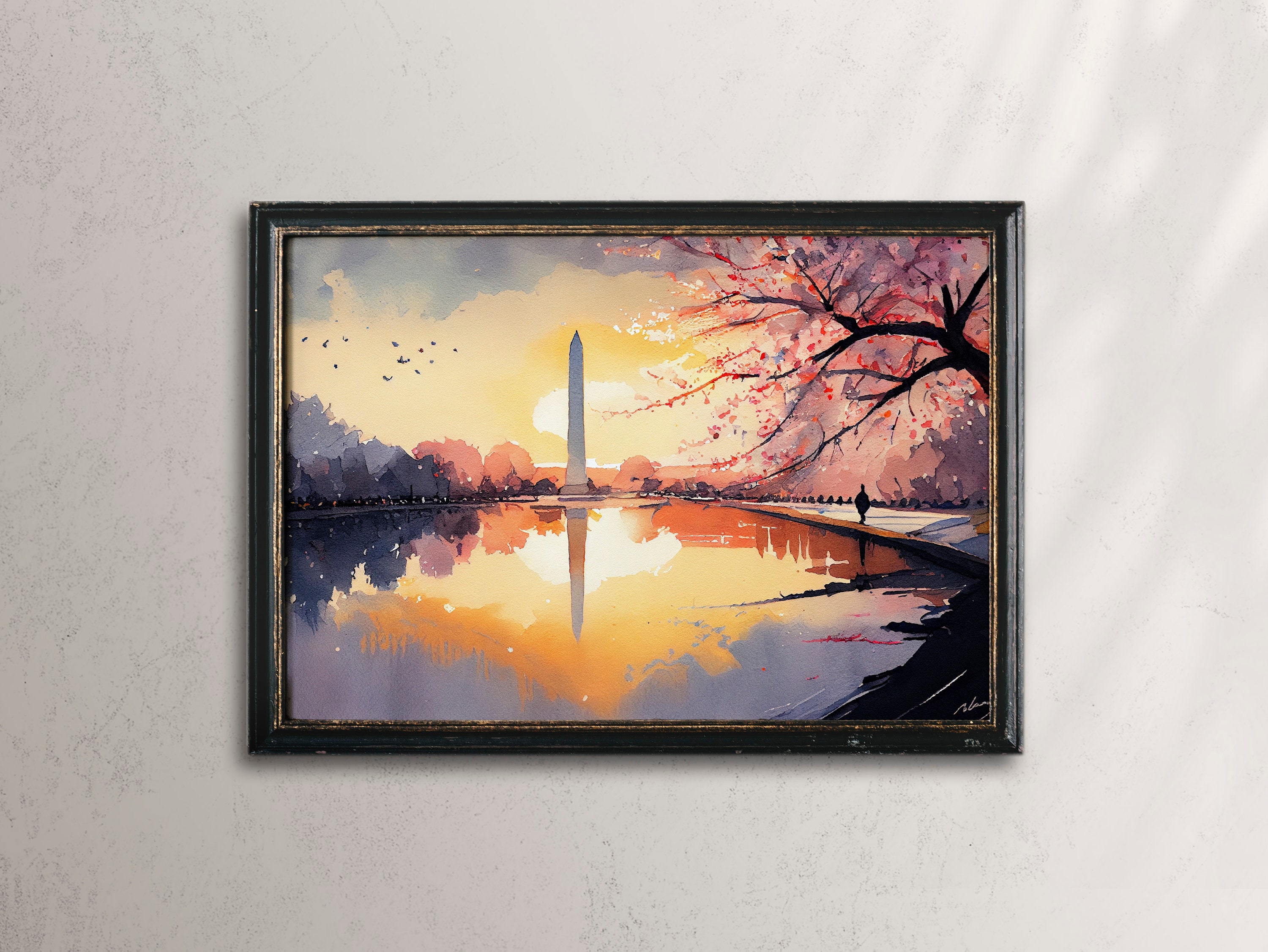 Vintage Washington DC Painting Washington DC Water Color - Etsy