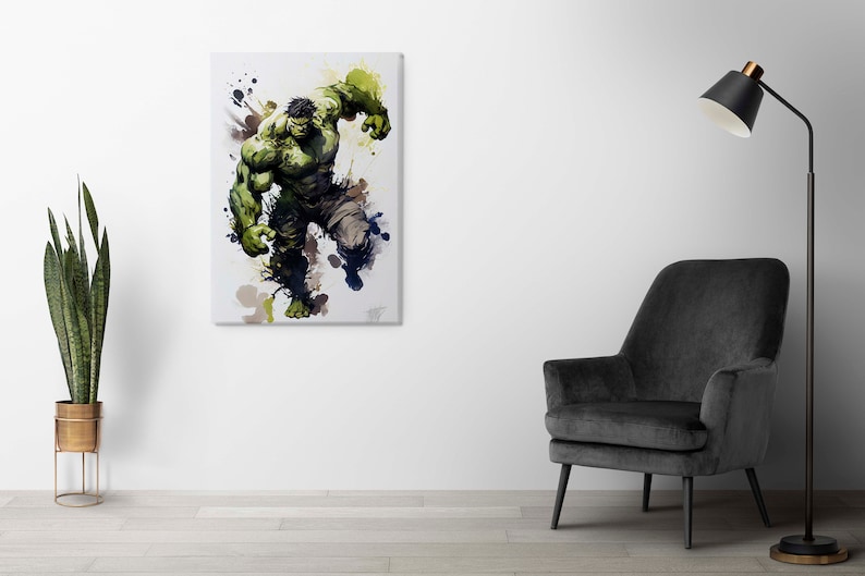 Incredible Hulk Avengers Watercolor Art Print, Incredible Hulk Painting ...