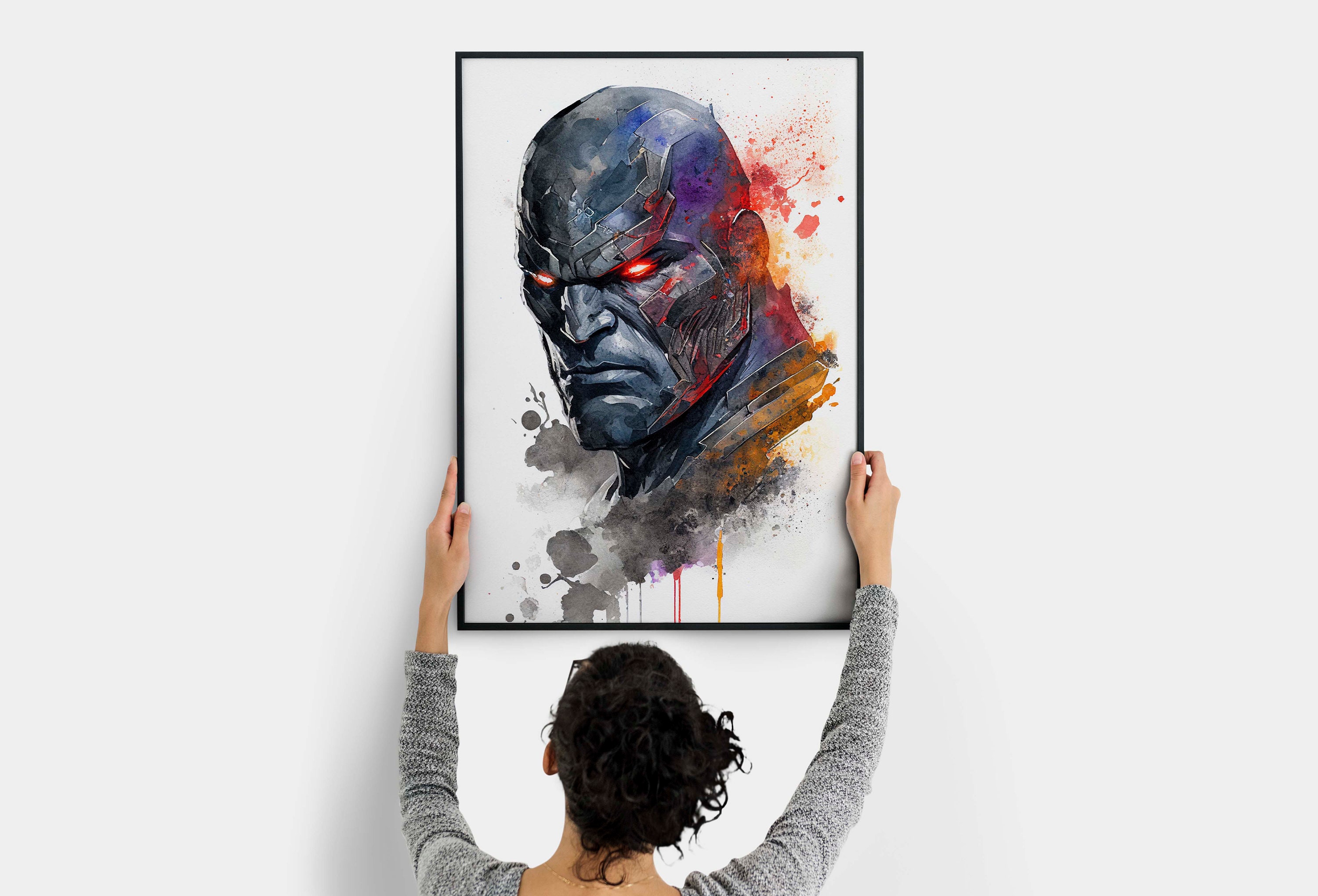 DC Darkseid Watercolor Painting, DC Comics Darkseid Wall Art Poster ...