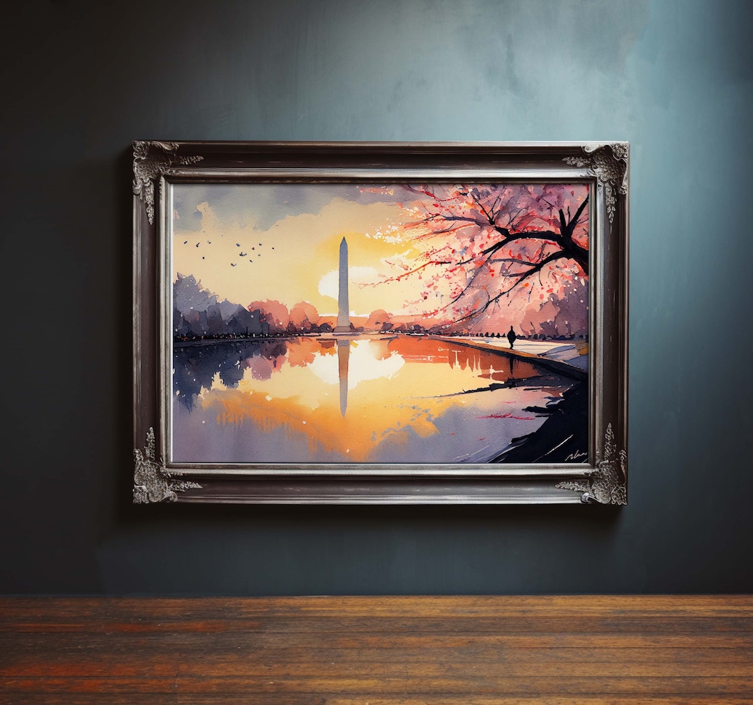 Vintage Washington DC Painting, Washington DC Water Color Painting ...