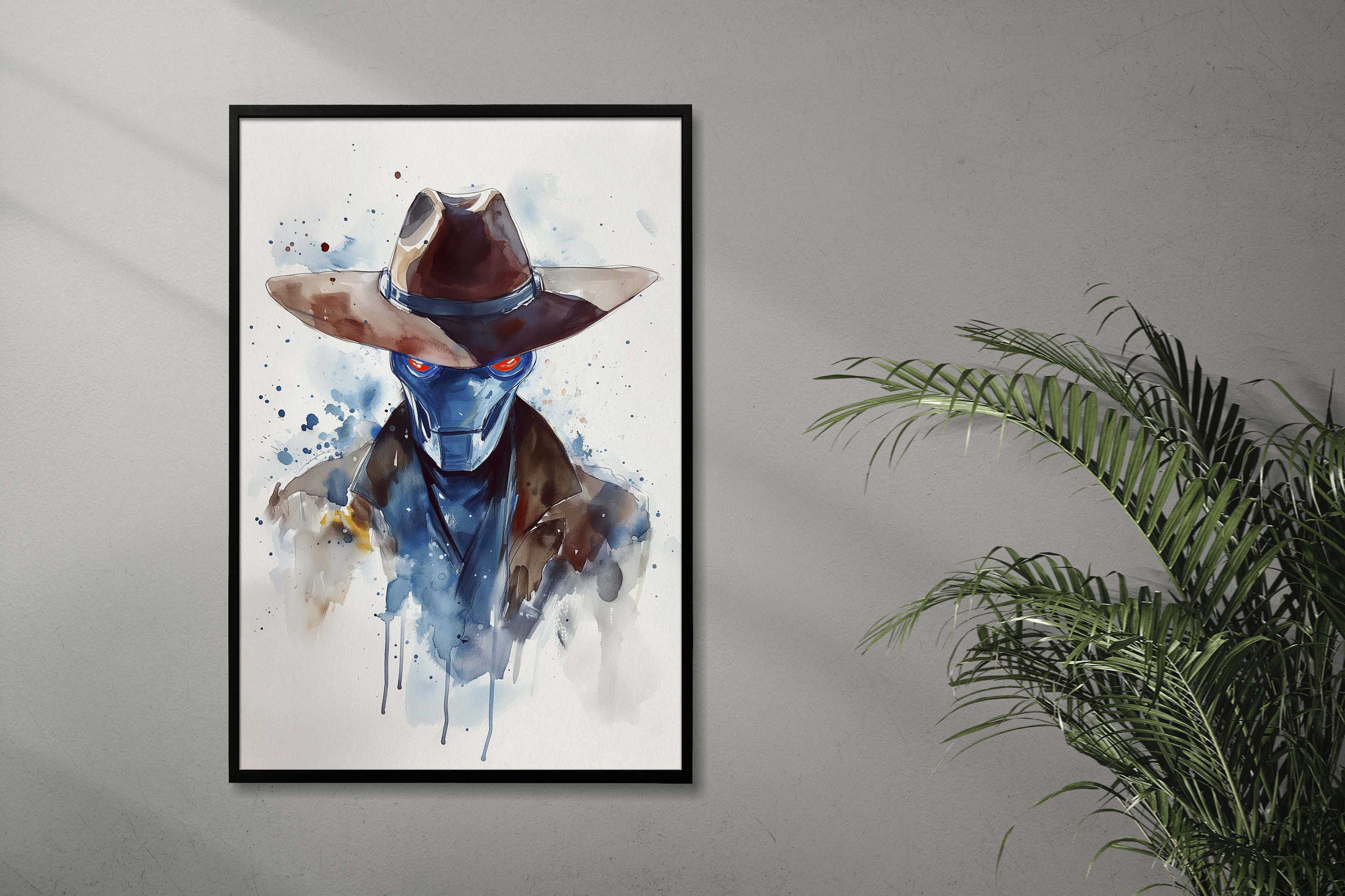 Cad Bane Star Wars Watercolor Painting, Cad Bane Star Wars Painting ...