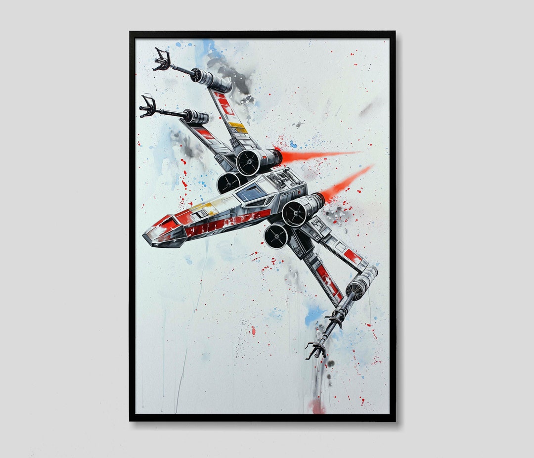 X-wing Star Wars Watercolor Art, X-wing Star Wars Painting, X-wing ...