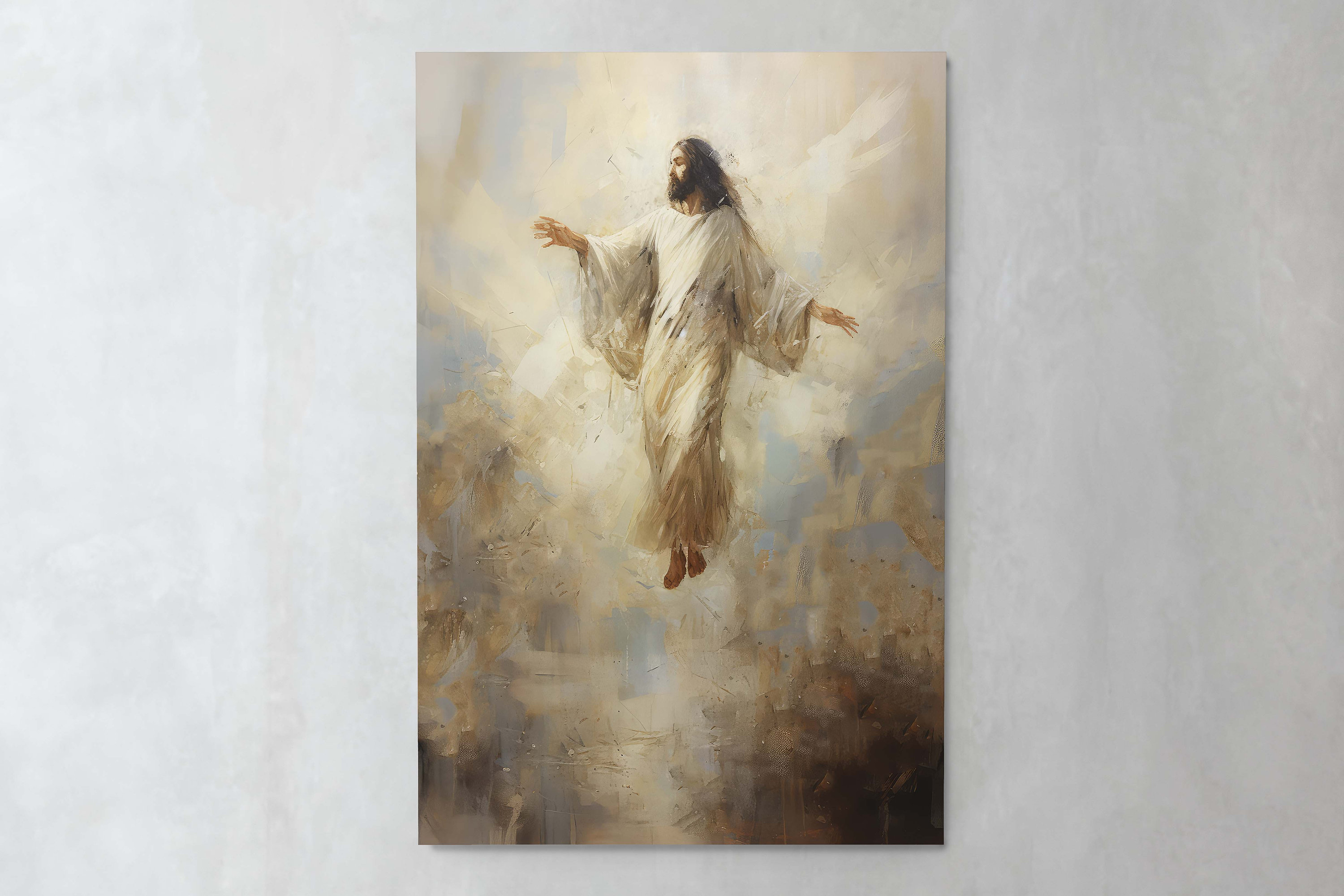 Vintage Painting Jesus Ascending to Heaven Miracle Painting - Etsy