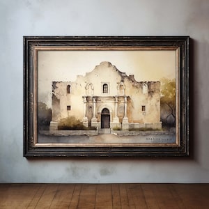 Vintage Painting the Alamo in San Antonio Texas, the Alamo Painting ...