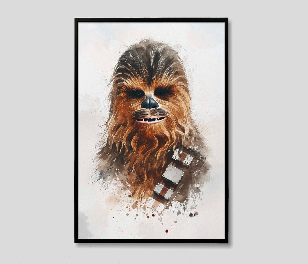 Chewbacca Star Wars Watercolor Painting, Chewbacca Star Wars Painting ...