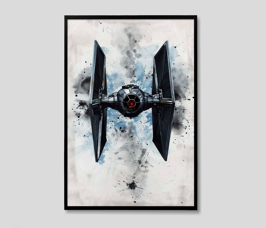 Tie Fighter Star Wars Watercolor Art, Tie Fighter Star Wars Painting ...