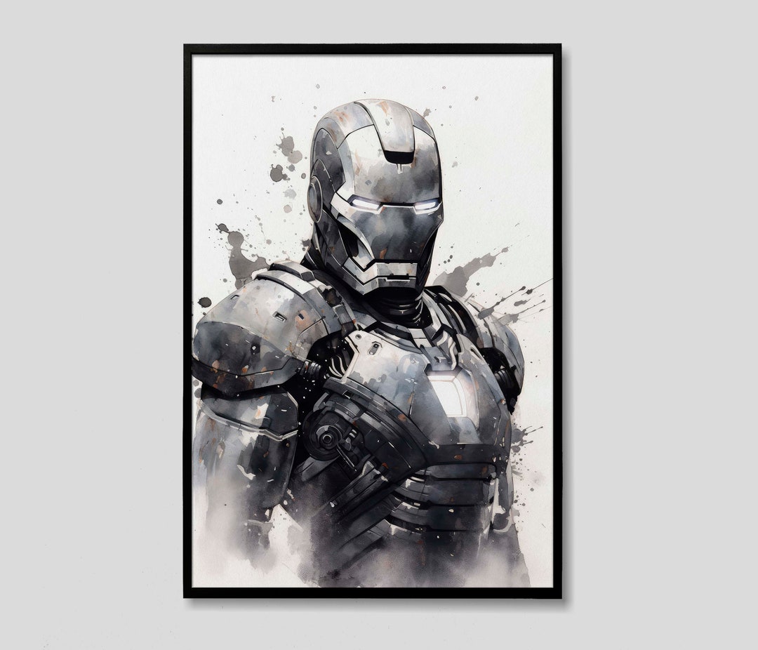 Avengers War Machine Marvel Watercolor Art Print, War Machine Avengers ...